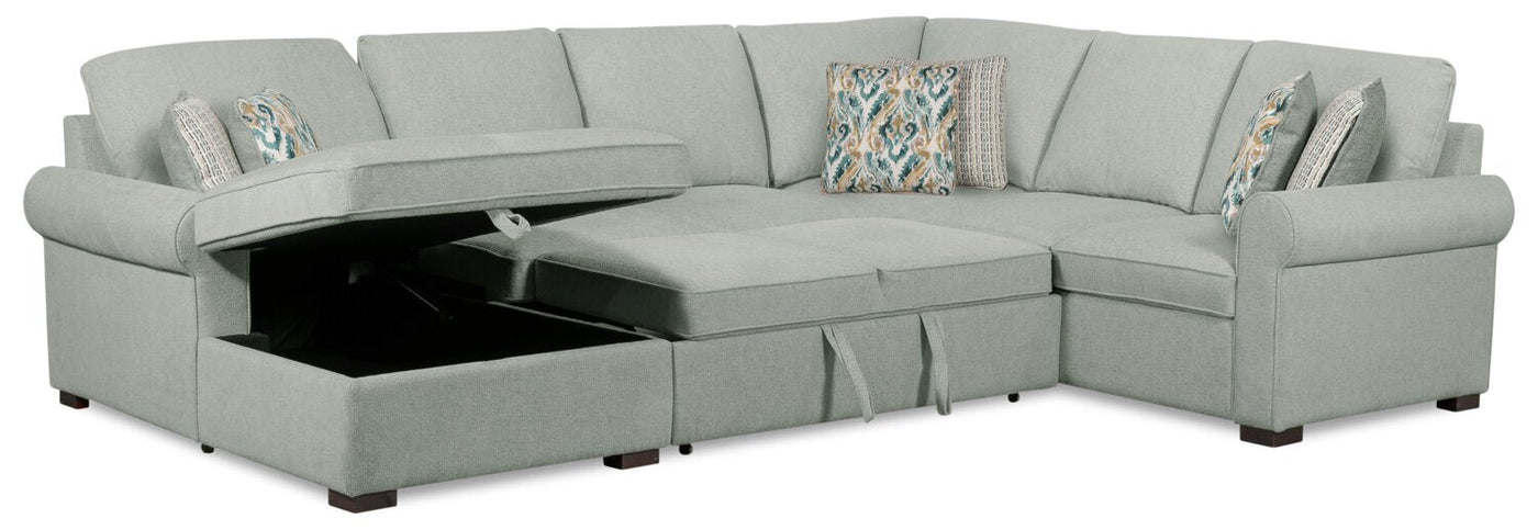 3 pc randall fabric sleeper sectional store