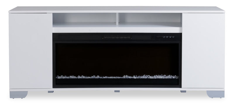 Monck 70" TV Stand with Crystal Ember Firebox | Furniture.ca