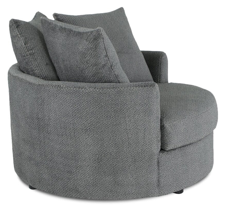 Huggins Chenille Cuddler Chair - Teddy Nightfall | Furniture.ca