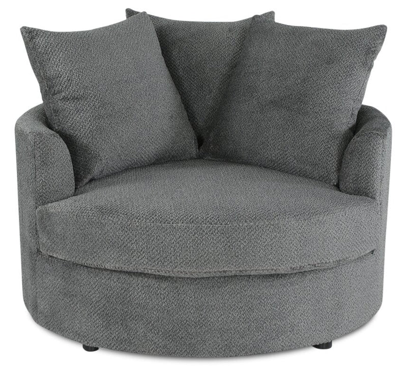 Huggins Chenille Cuddler Chair - Teddy Nightfall | Furniture.ca